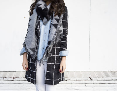 Plaid Check Long Jacket | Just A Tina Bit